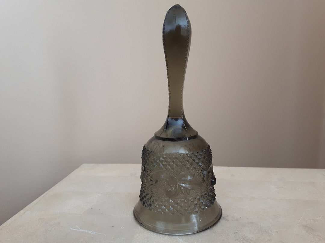 Vintage Artmark Diamond Cut Pressed Glass Bell, Diamond Pattern ...