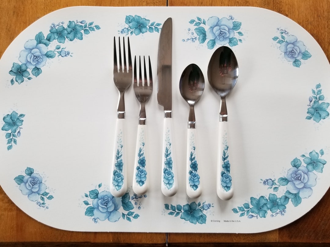 Corelle Blue Velvet 20 Piece Flatware Set, Service for 4 Blue Velvet ...