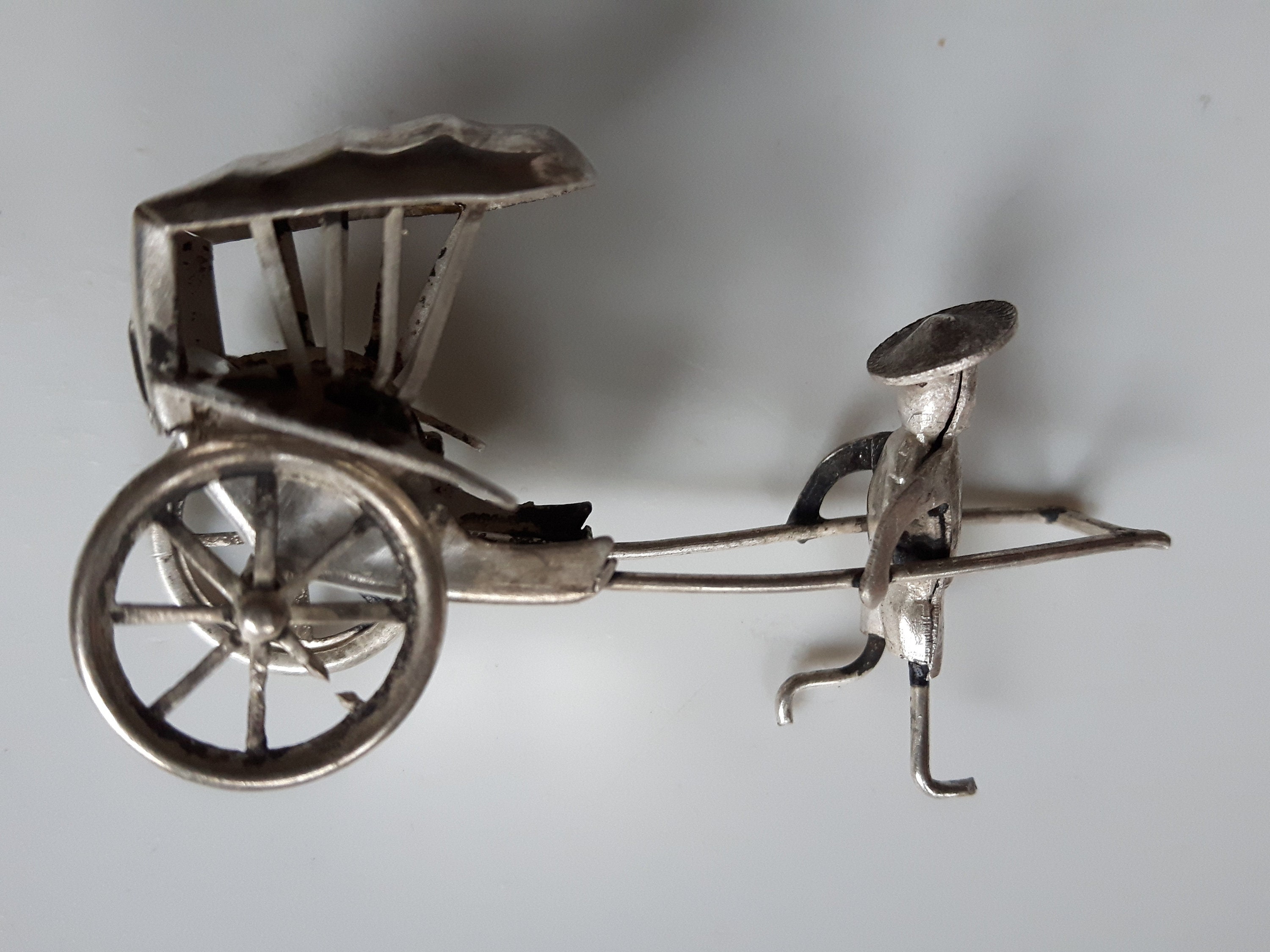 Antique Silver Plated Rickshaw and Driver Late Qing Rickshaw | Etsy New ...