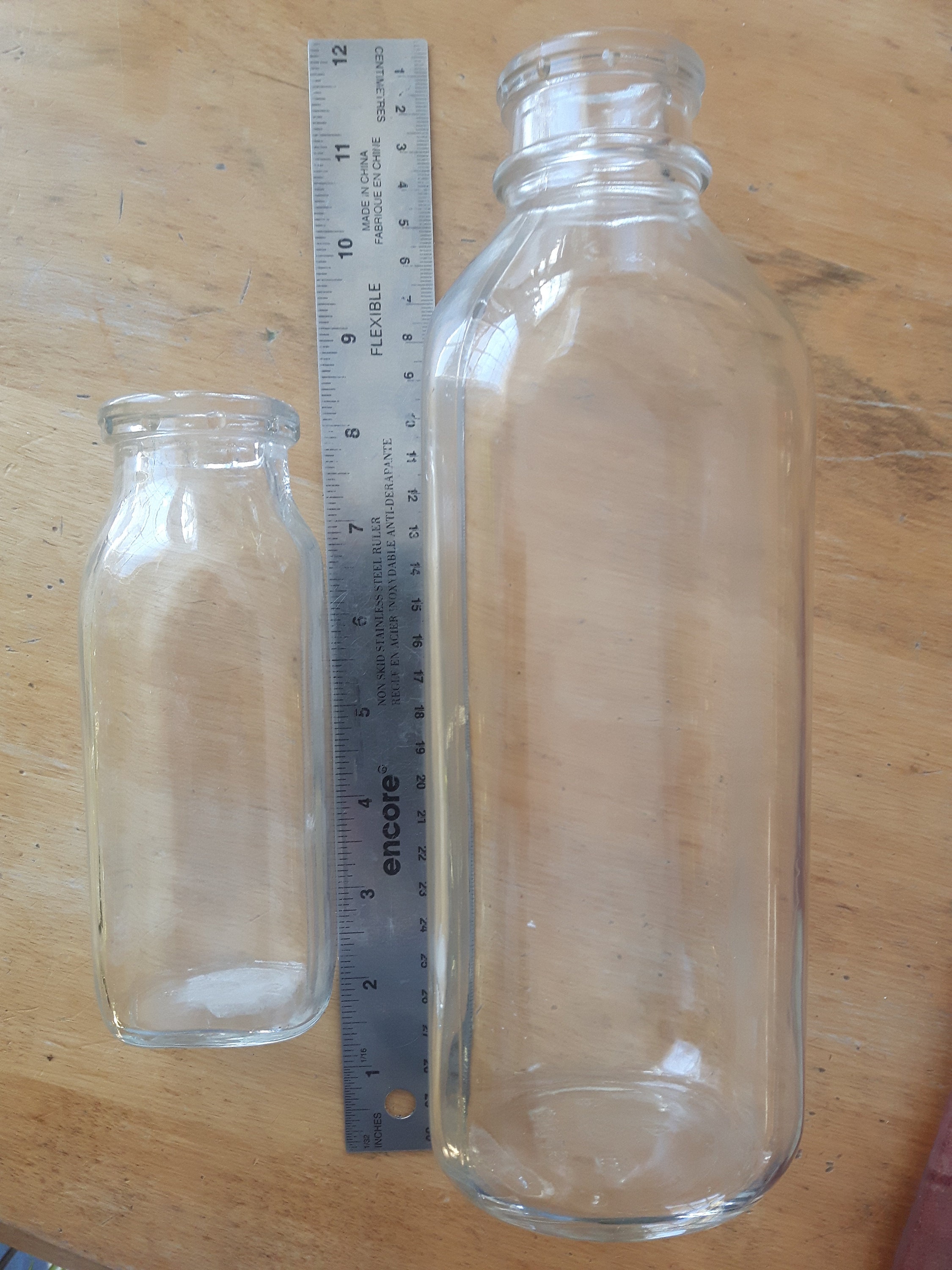 Vintage Square Milk Bottles, Canadian Square Glass Milk Bottles Mid ...