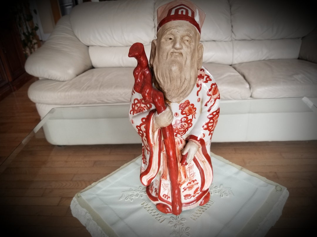 Vintage Kutani Ware Japanese God of Longevity, Kutani Porcelain Figure ...