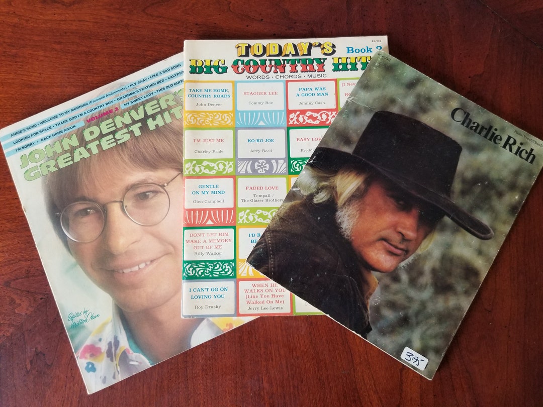Vintage Country Music Piano Books, John Denver Greatest Vol 2, Charlie ...