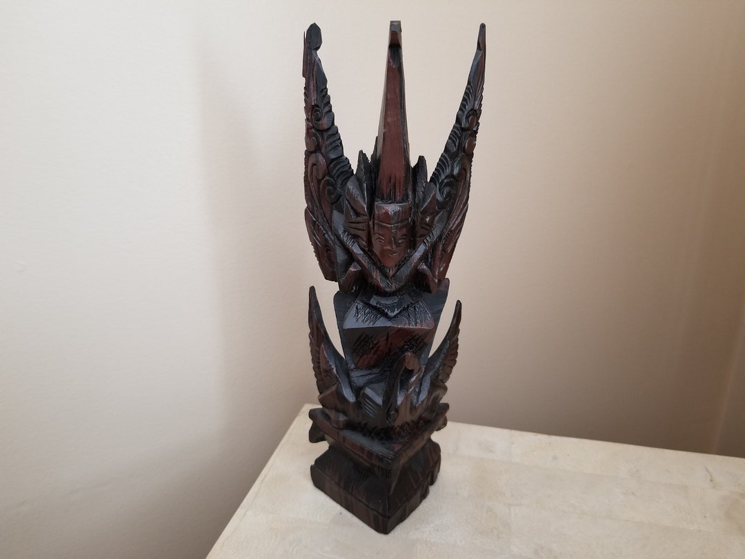 Indonesian Garuda Wood Carving, Vishnu Garuda Carving, Vintage Hand ...