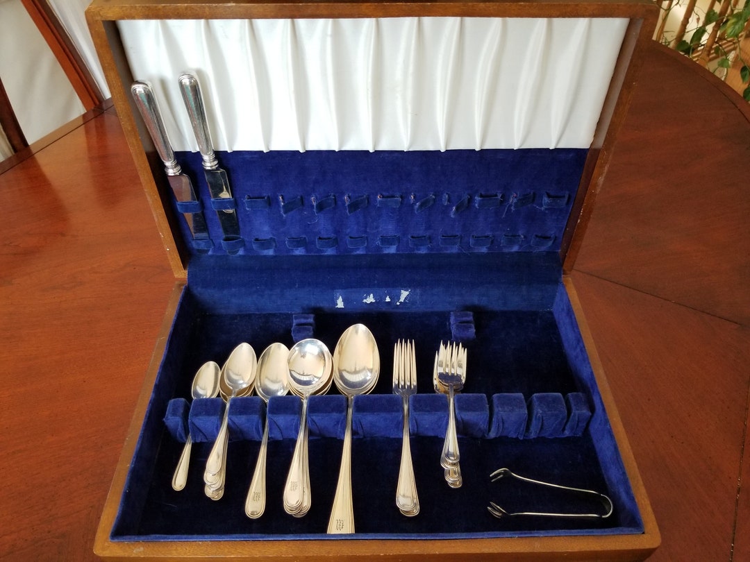 Birk's Regency Silver Plated Flatware in Wood Chest, Birk's Regency ...