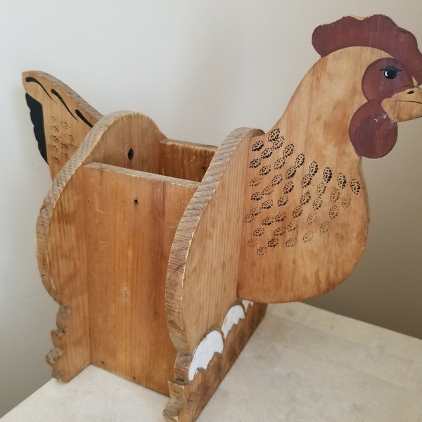 Wooden Chicken Planter - Etsy