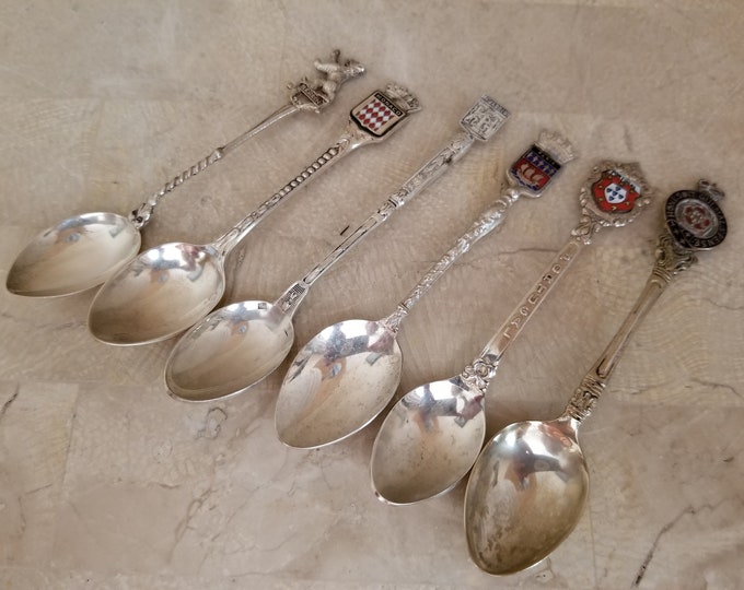 Souvenir Spoons, Set of 10 Vintage Collectible Decorative Spoons ...