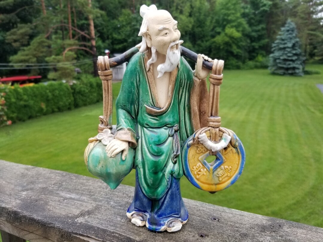 Antique Mudman Figurine, Chinese Mudman 9.75 Inches, Large Chinese ...