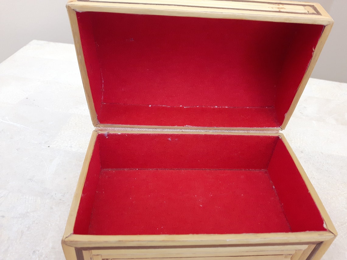 Mini Straw Bamboo Treasure Chest Asian Bamboo Trinket Box - Etsy