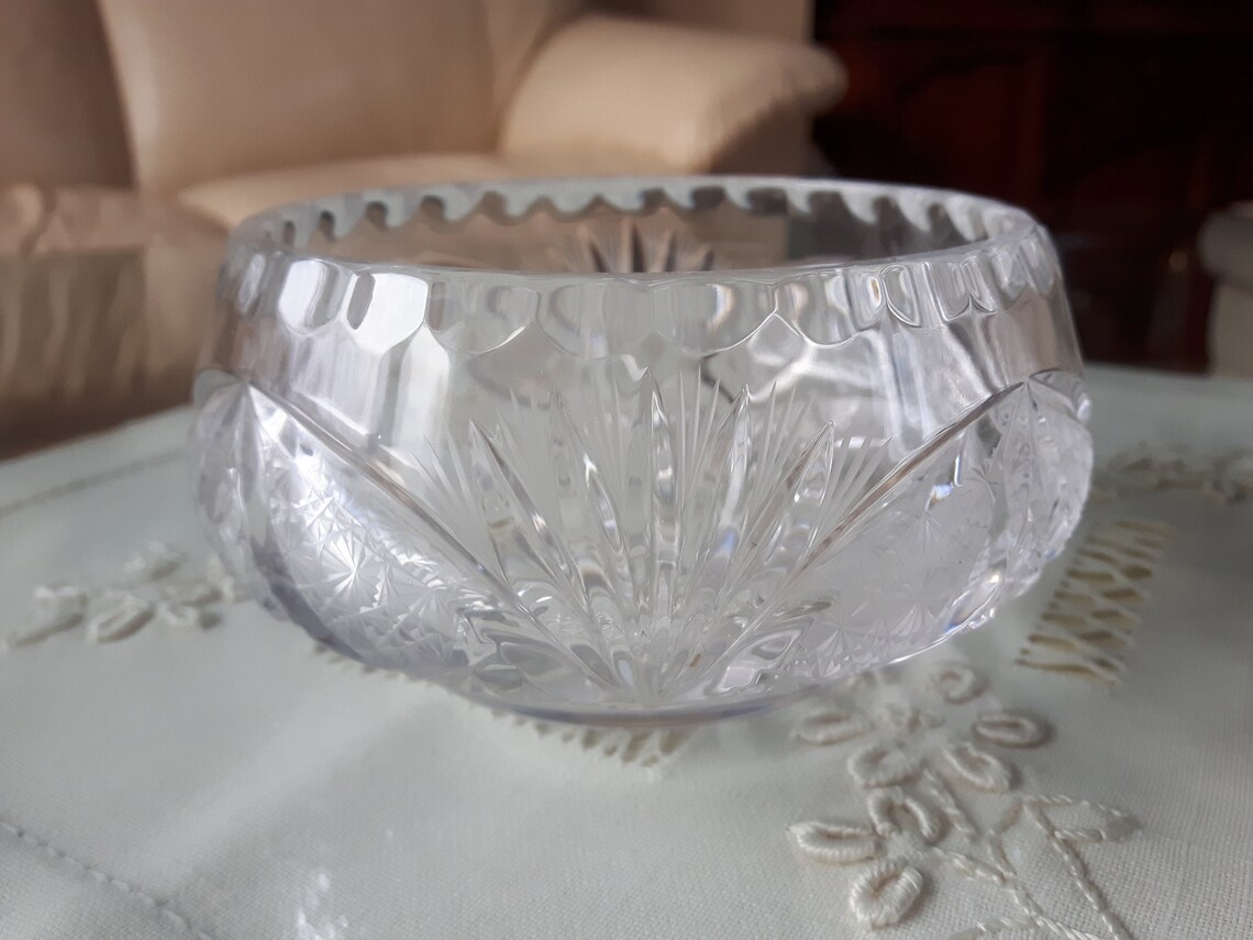 Small Cut Crystal Bowl, Crystal Sauce Bowl, Crystal Rose Bowl, Crystal ...