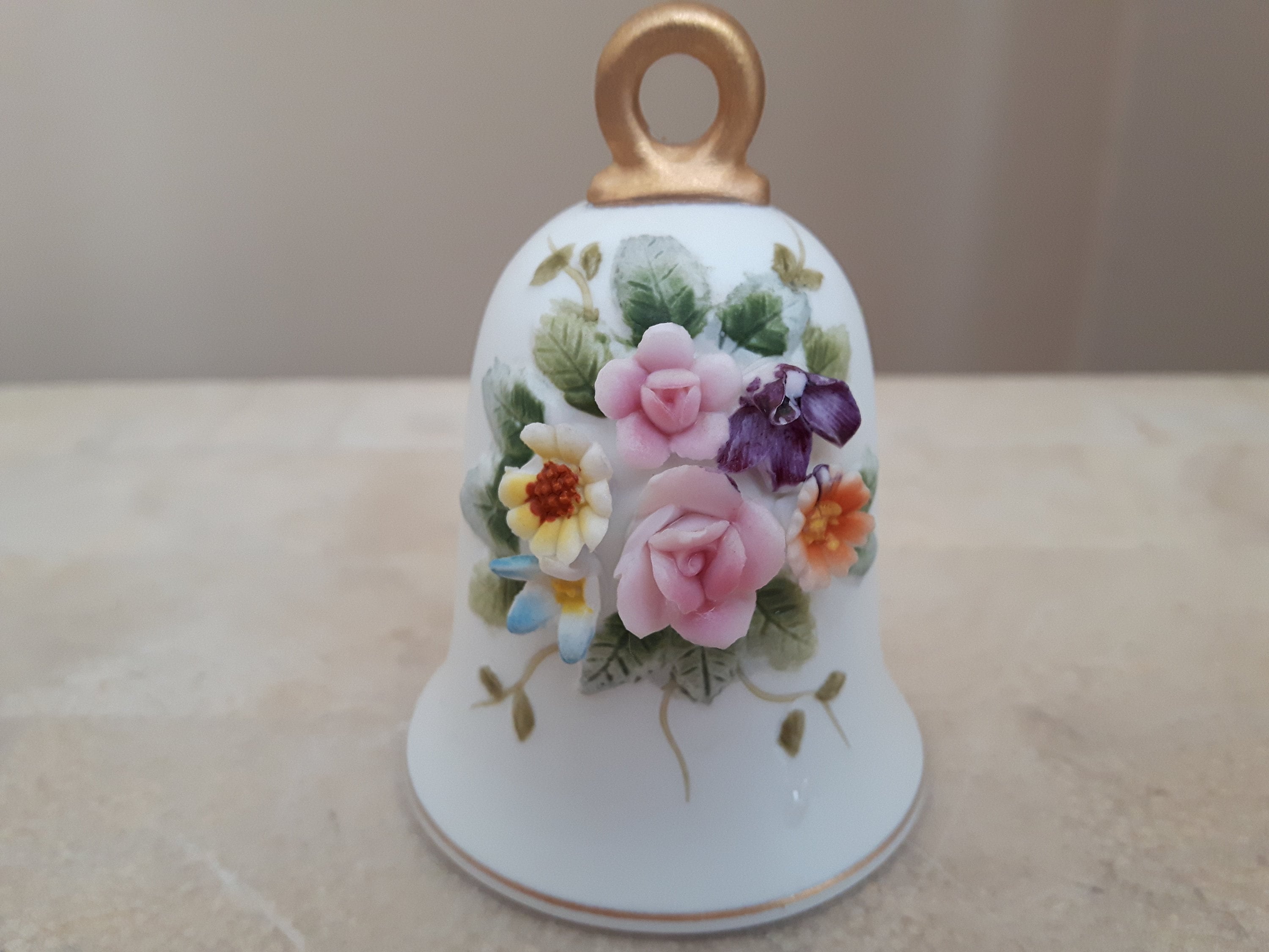 Vintage Porcelain Flower Bell Matte Porcelain Floral Bell | Etsy