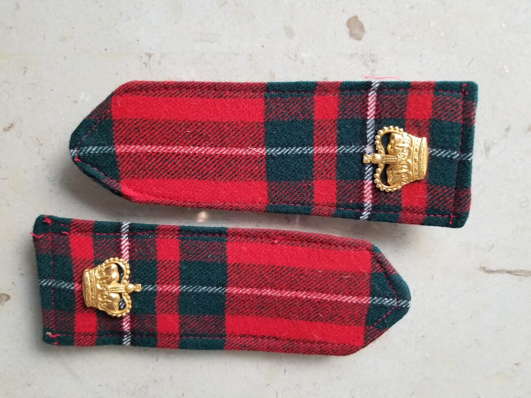 Canadian Military Uniform Tartan Epaulettes, Rank Insignia Cloth ...