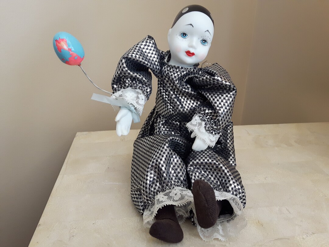 Musical Jester Doll With Porcelain Head, Jester Wind up Doll Plays ...
