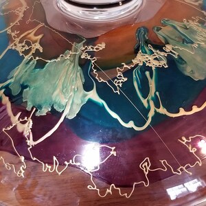 Hand Blown Art Glass Dish Made in Romania, Art Glass Centrepiece Dish ...