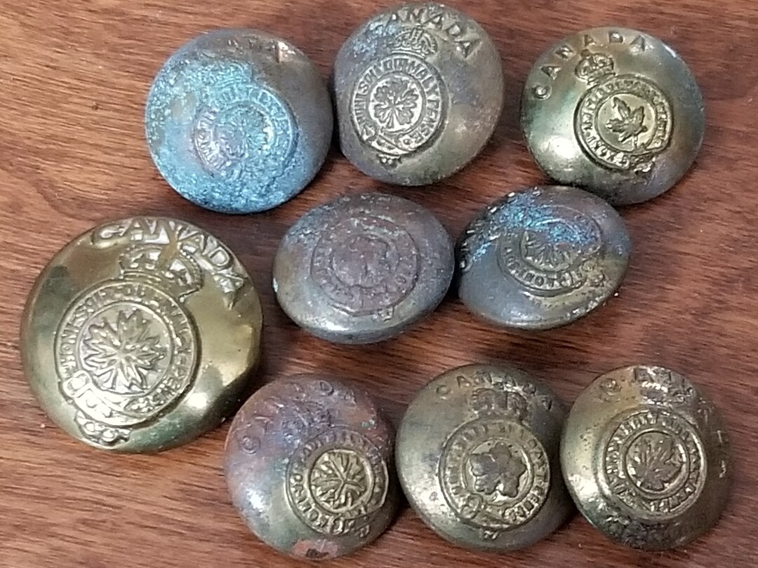 Vintage Canadian Military General Service Brass Uniform Buttons, Canada ...