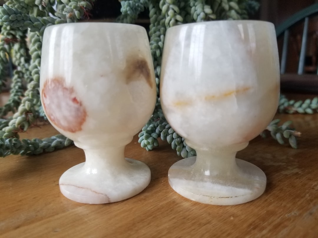 Set of 2 Small Onyx Shot Glasses, Stone Liqueur Glass, Onyx Marble ...