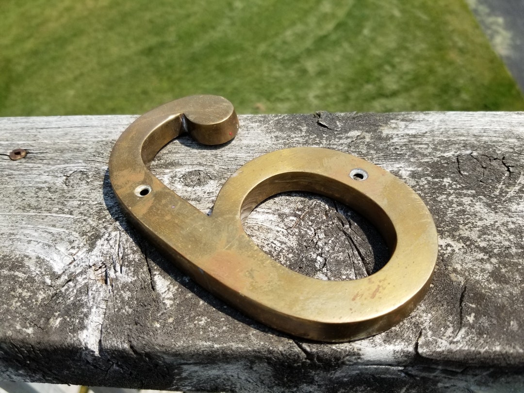 Vintage Solid Brass House Number 6 or 9, Brass Address Number 6 - Etsy