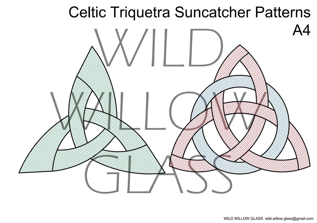 Celtic Knot / Triquetra Easy & Intermediate Glass Suncatcher Pattern - Etsy