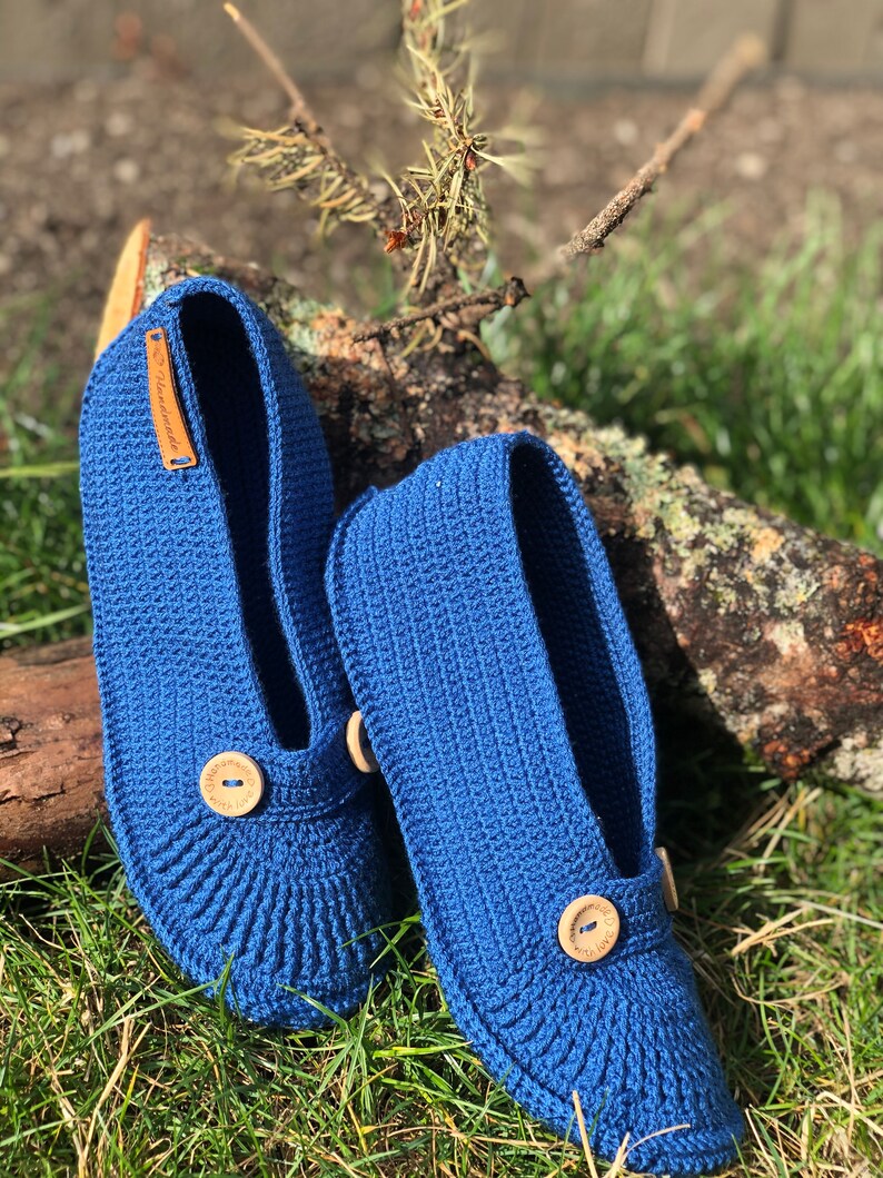 Handmade Slippers, Crochet Slippers, Womens Slippers, Cozy Button ...
