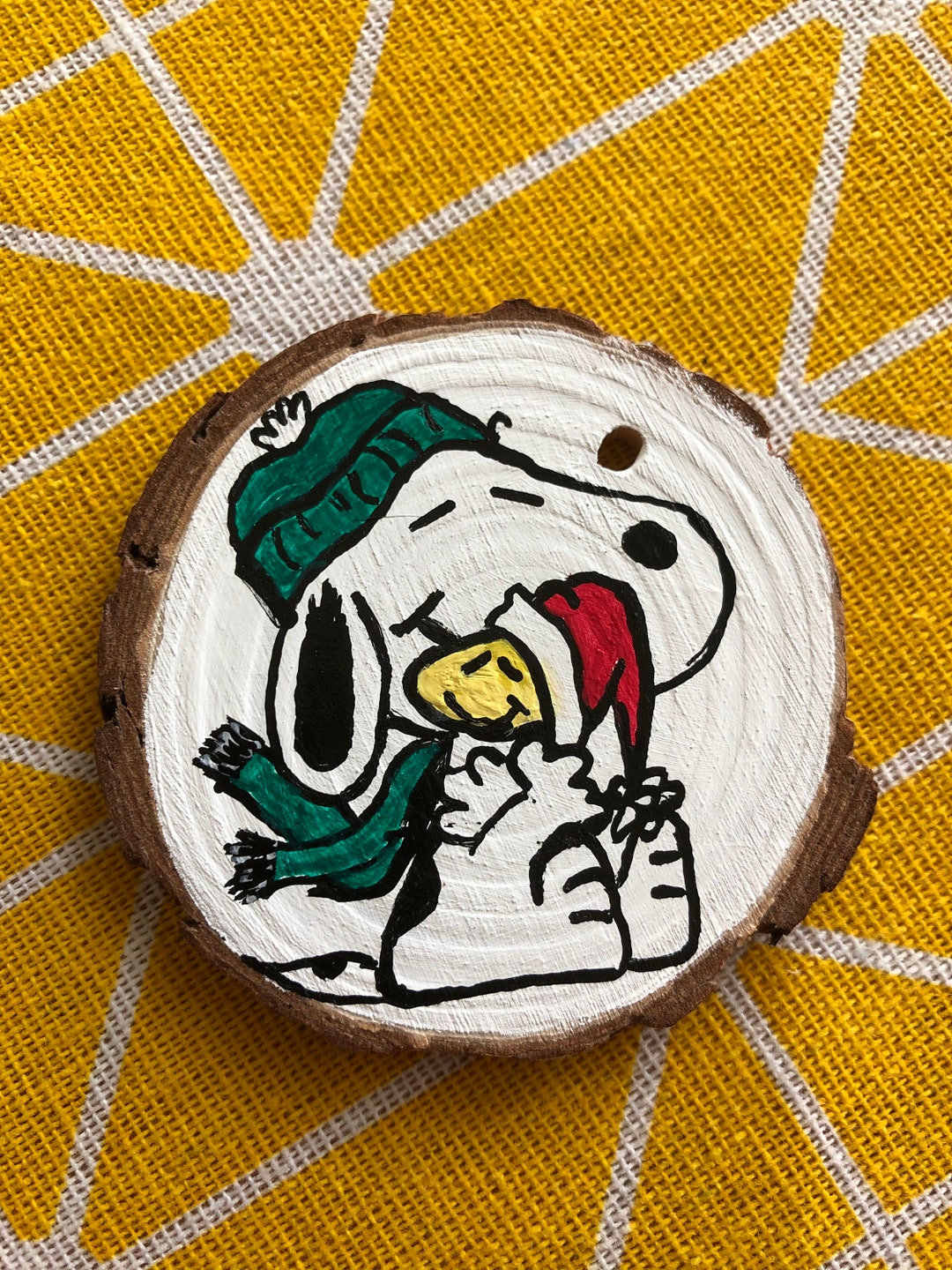 Snoopy Hug Wood Slice Ornament - Etsy