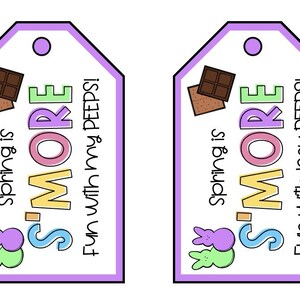 S'MORE Fun With My PEEPS- Gift Tags for School, Sports, Spring, Easter ...