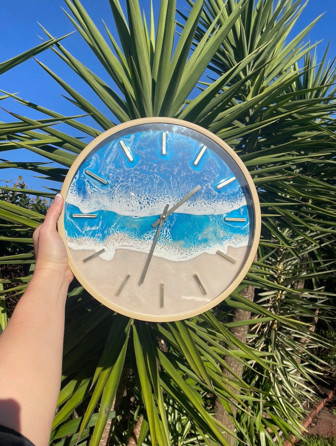 Resin Beach Clock With Gold Hands - Etsy
