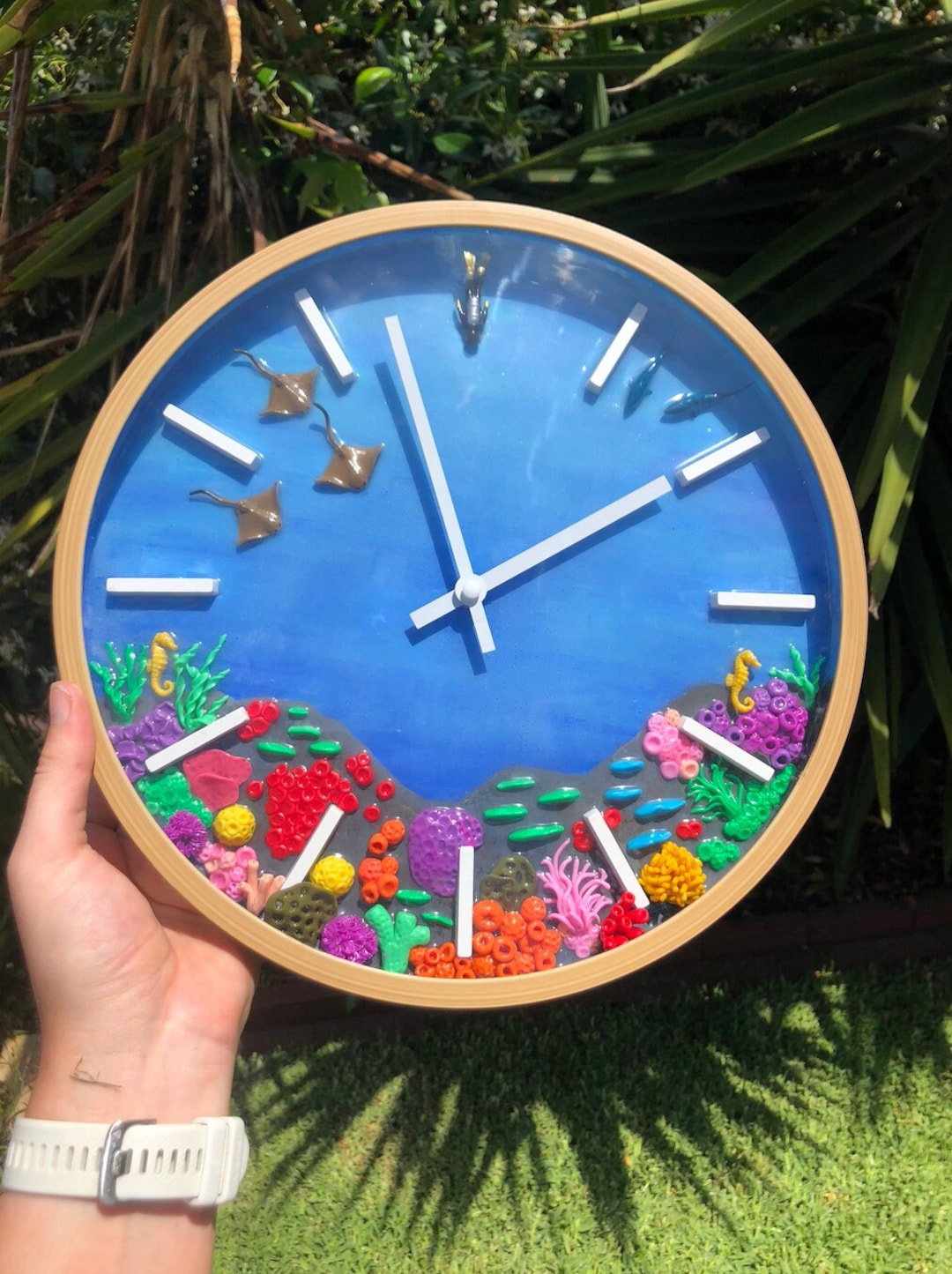 Coral Reef Clock Ocean Scene Clock Scuba Diving Clock Costal Beach ...