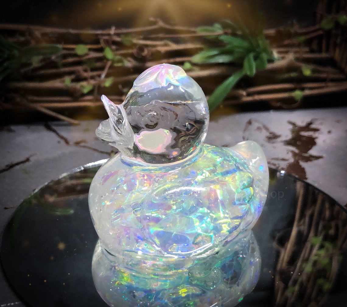 Rainbow Rubber Duckies Adorable Faux Crystal Resin Ducks | Etsy
