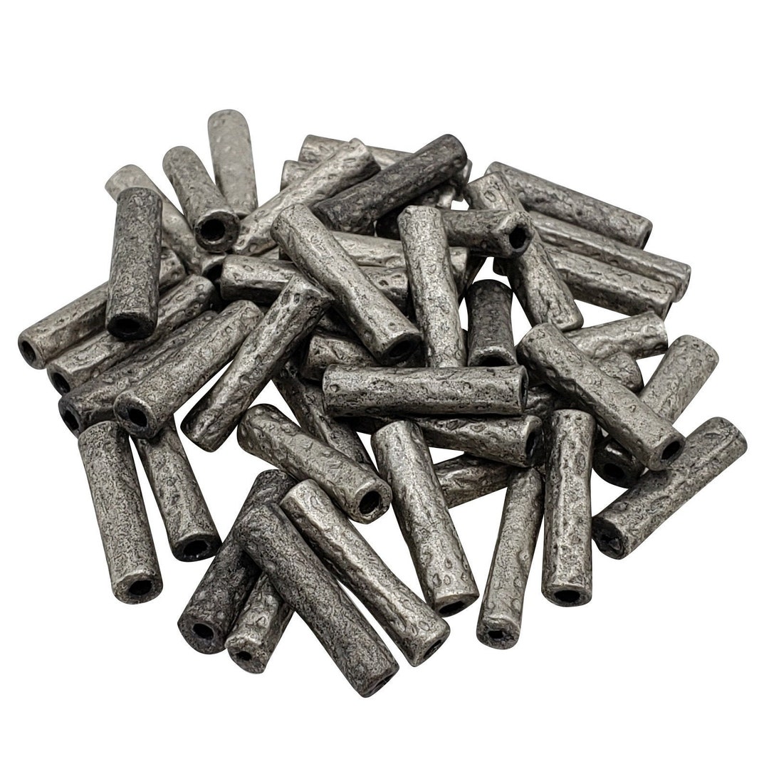 Rustic Tube Metal Beads - 0.8" - Etsy