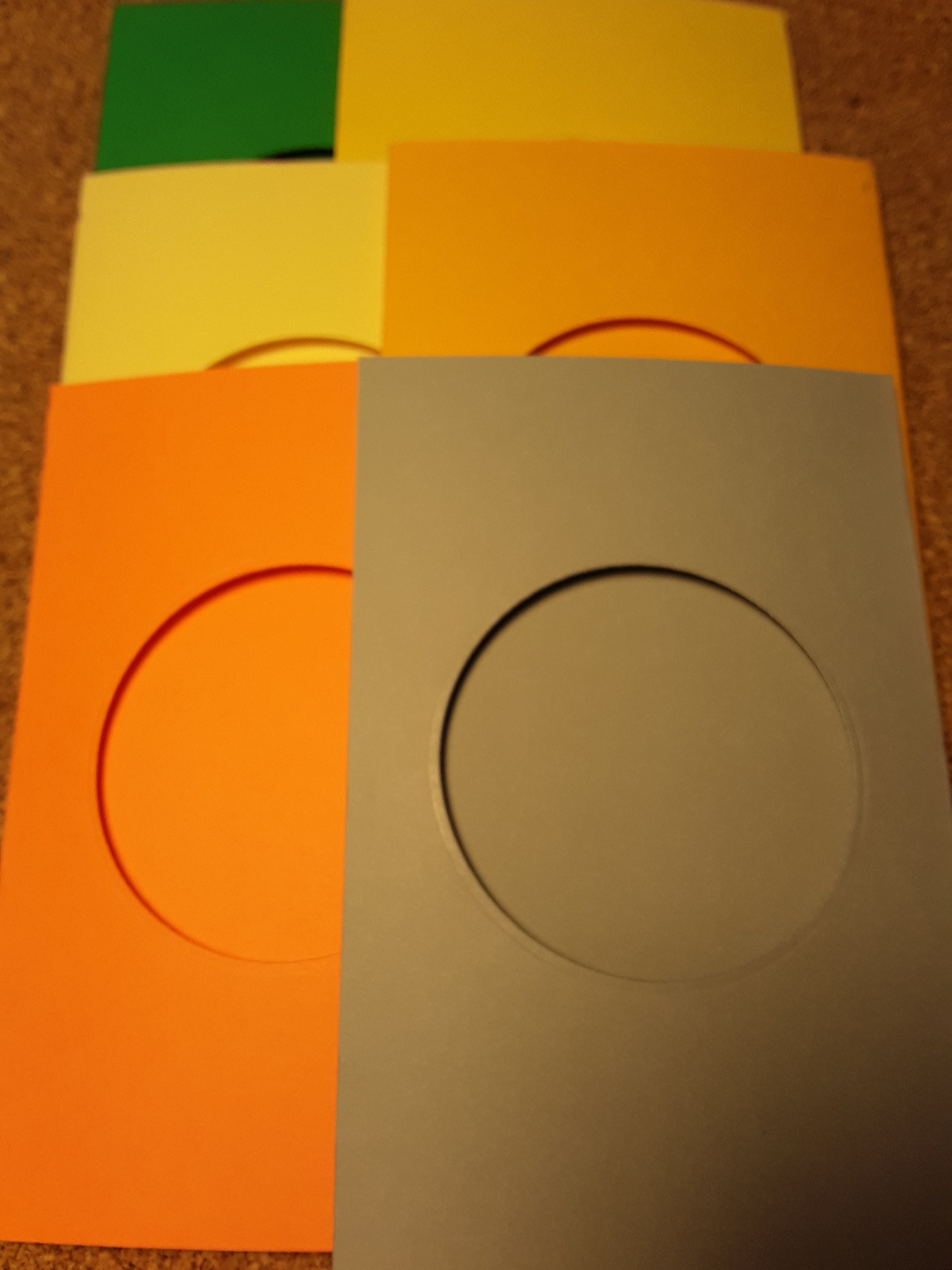 5 handmade trifold circular aperture cards | Etsy