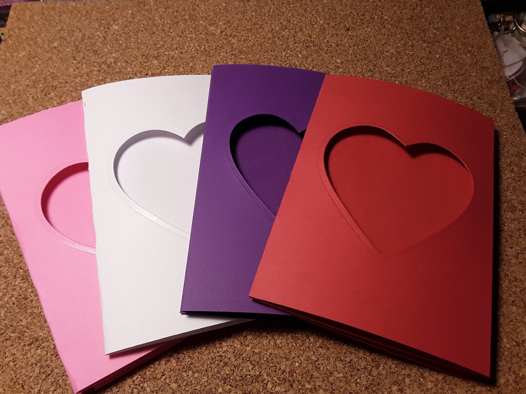 5 Heart Shaped Trifold Aperture Cards - Etsy
