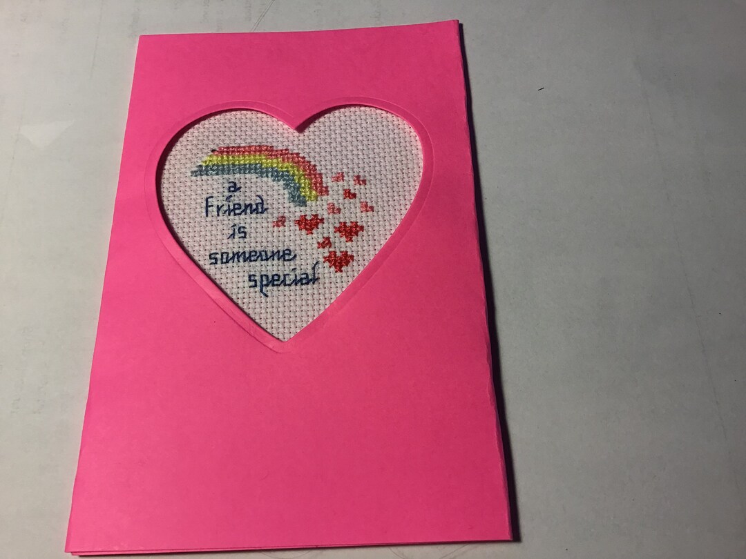 Friendship Cross Stitch Card - Etsy