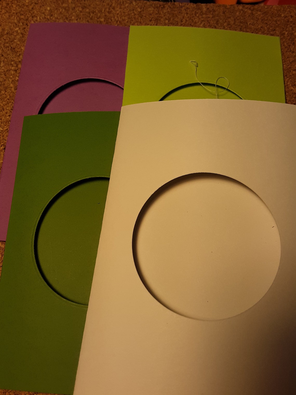 5 handmade trifold circular aperture cards | Etsy