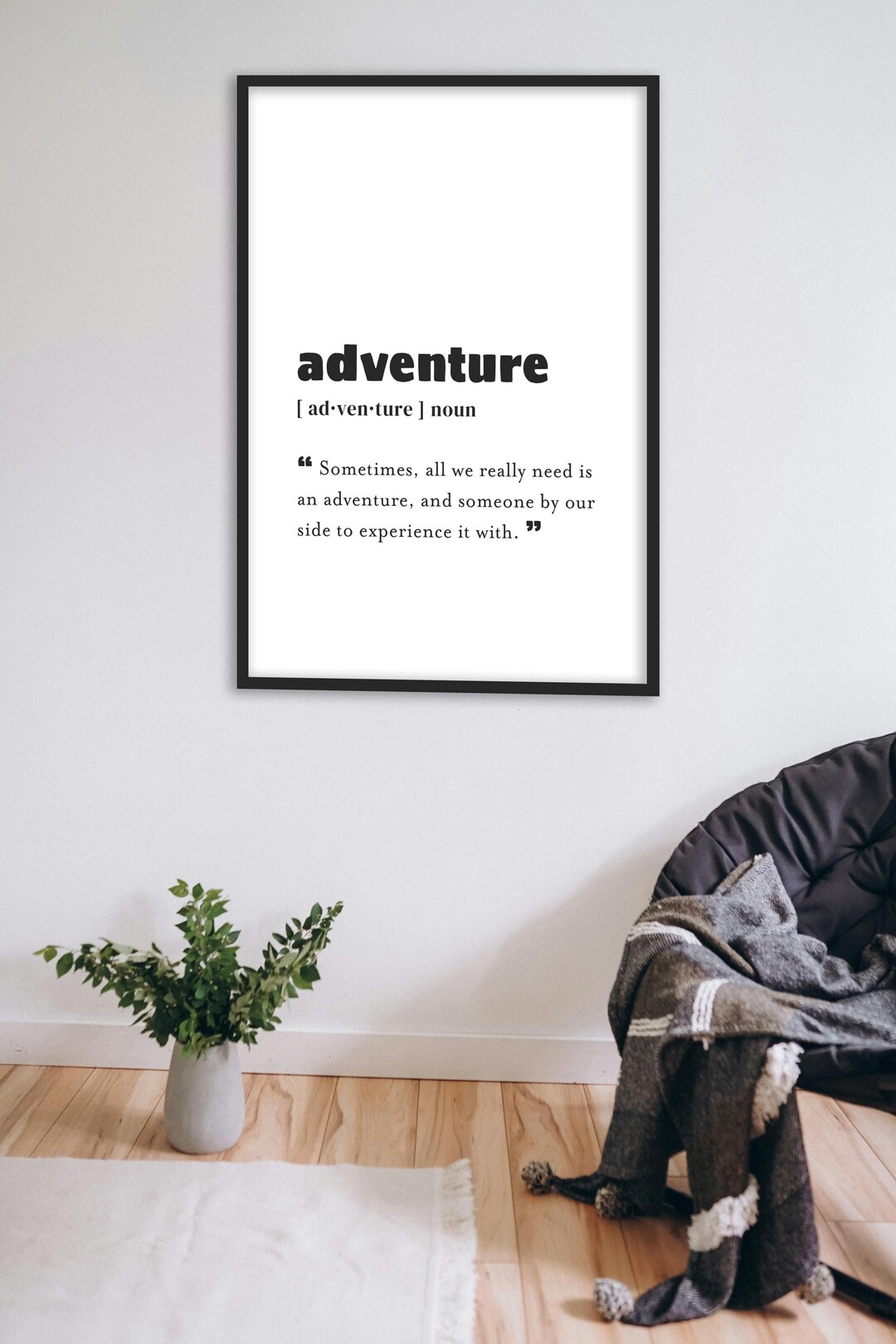 Adventure Definition Print: Inspirational Typography Wall Art (digital ...