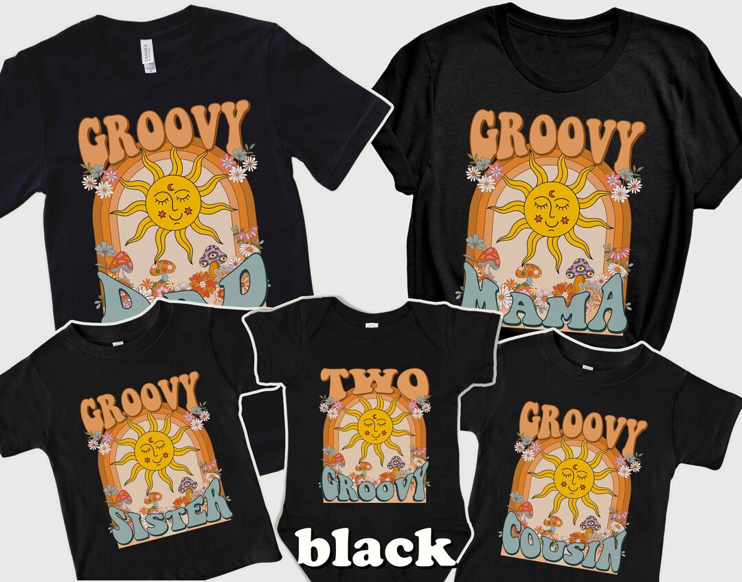 Two Groovy Family Birthday Shirts Groovy Birthday Girl Tee Groovy 2nd ...