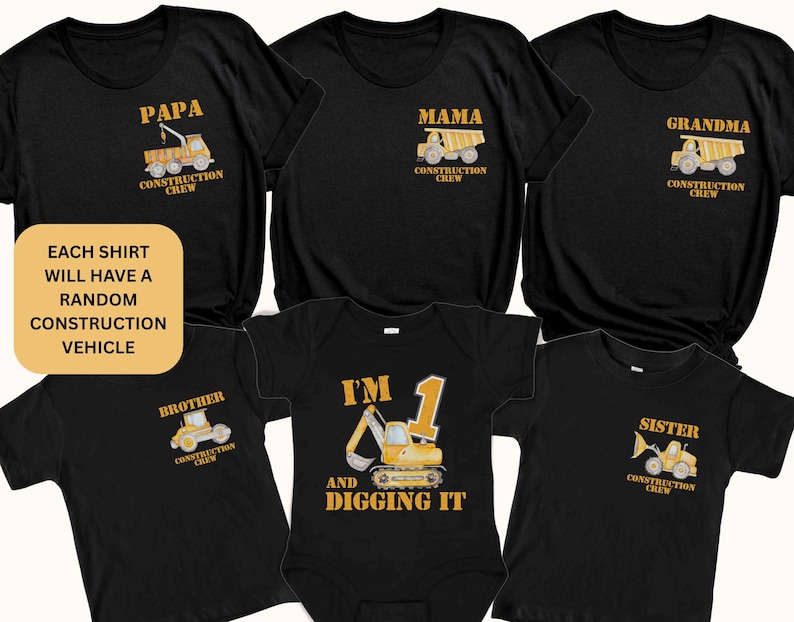 Construction Birthday Shirts Construction Theme Birthday One and ...