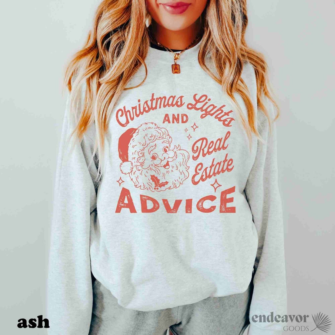 Real Estate Christmas Sweatshirt Funny Real Estate Agent Top Christmas ...