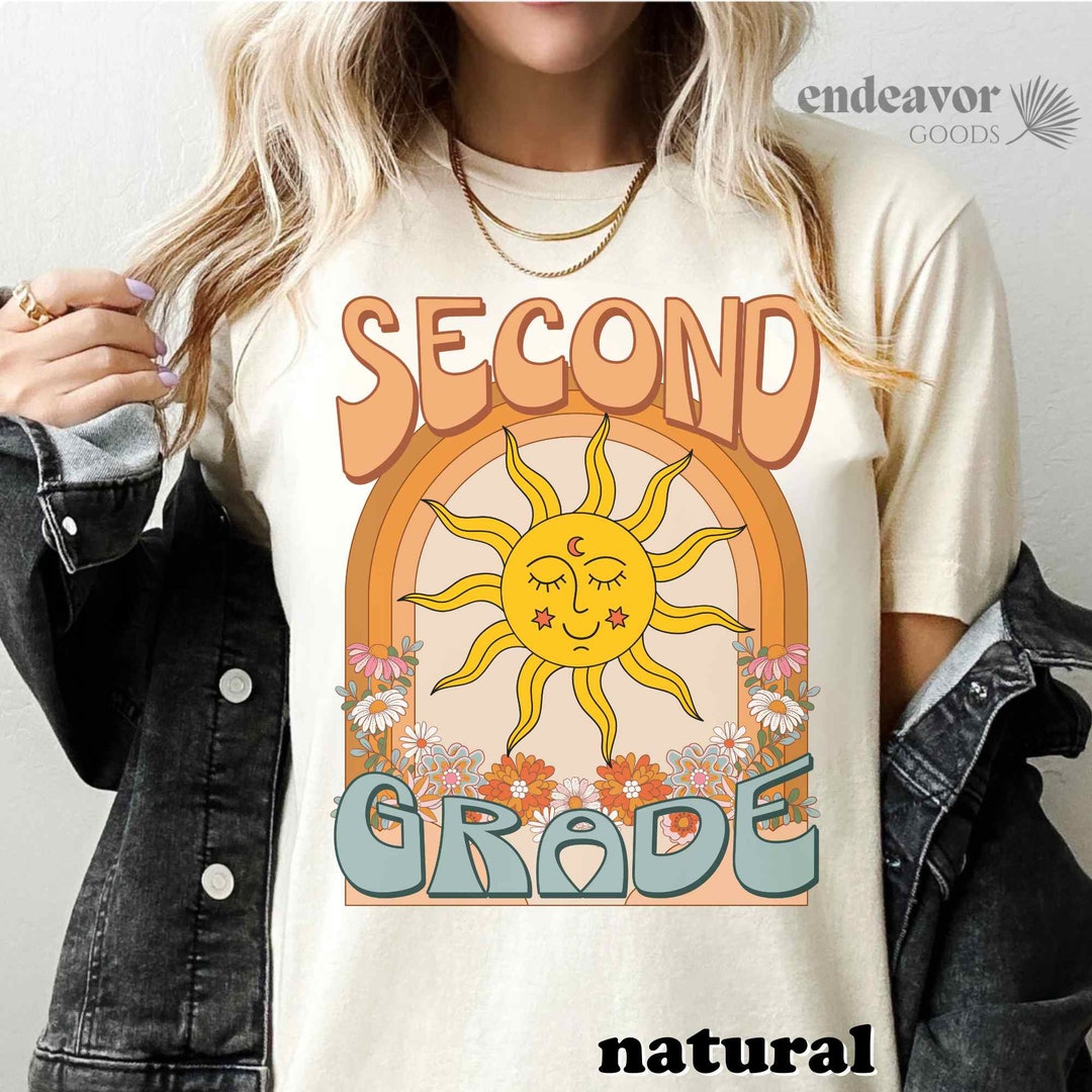 Retro Second Grade Teacher Shirts 2nd Grade Teacher Tee Elementary Back ...