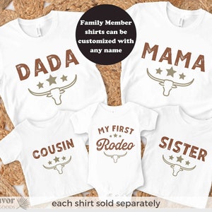 First Rodeo Family Birthday Shirts Rodeo Birthday Boy Tee Rodeo 1st ...