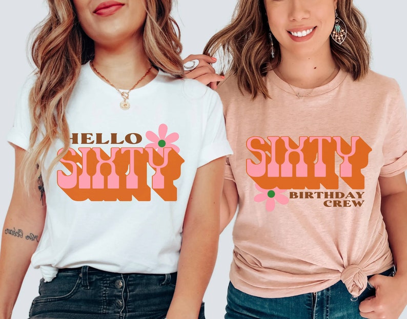 60th Birthday Shirt Funny Birthday Group Shirts Retro Birthday Party T ...