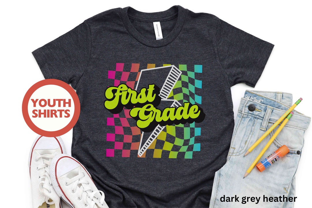 Retro First Grade Shirt Back to School Shirts First Grade Youth Tee ...