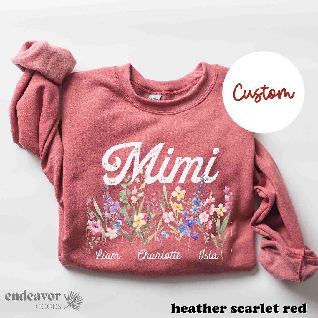 Personalized Mimi Sweatshirt With Grandkids Names Floral Mimi Sweater ...