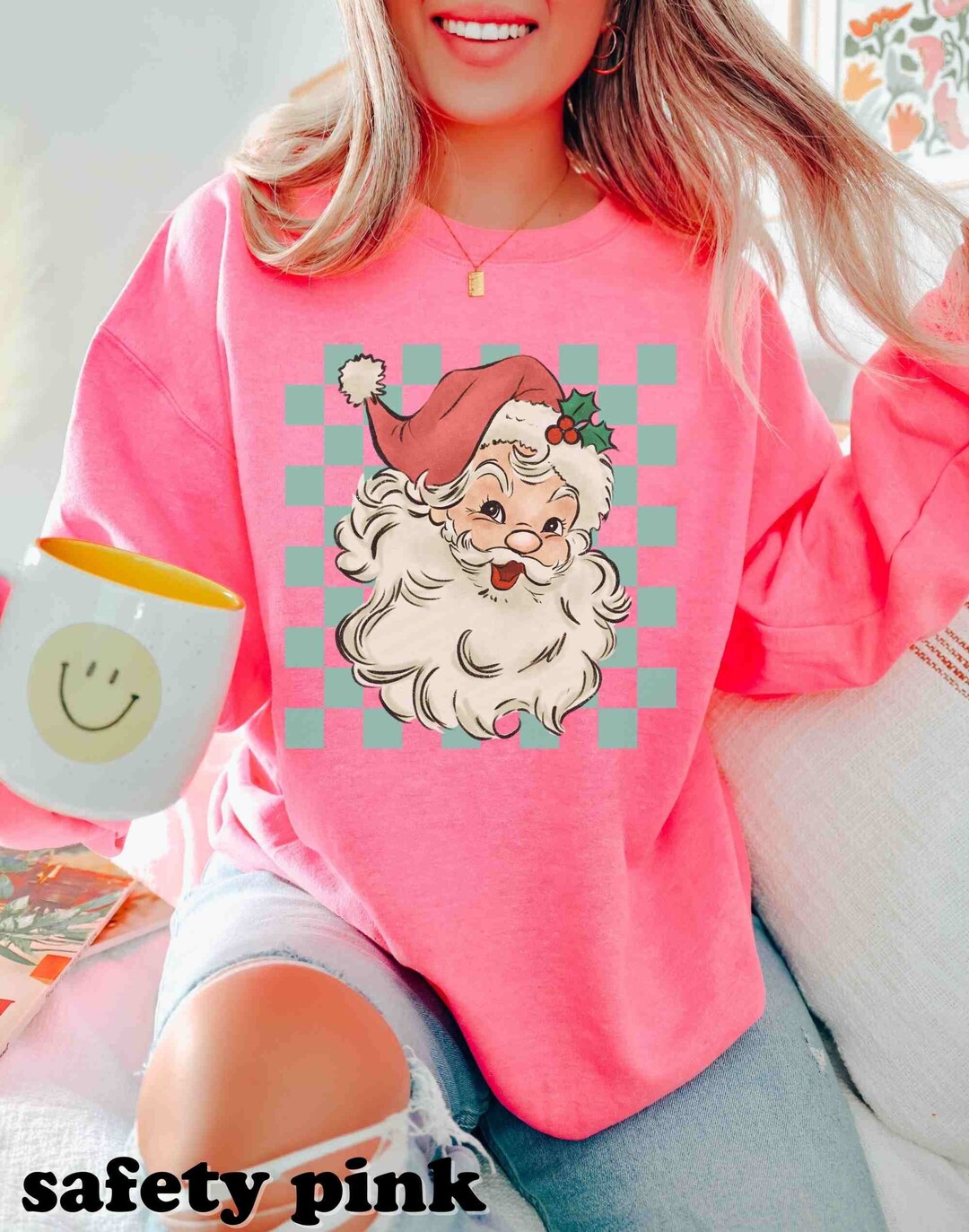 Christmas Santa Sweatshirt Retro Santa Sweater Classic Christmas Santa ...