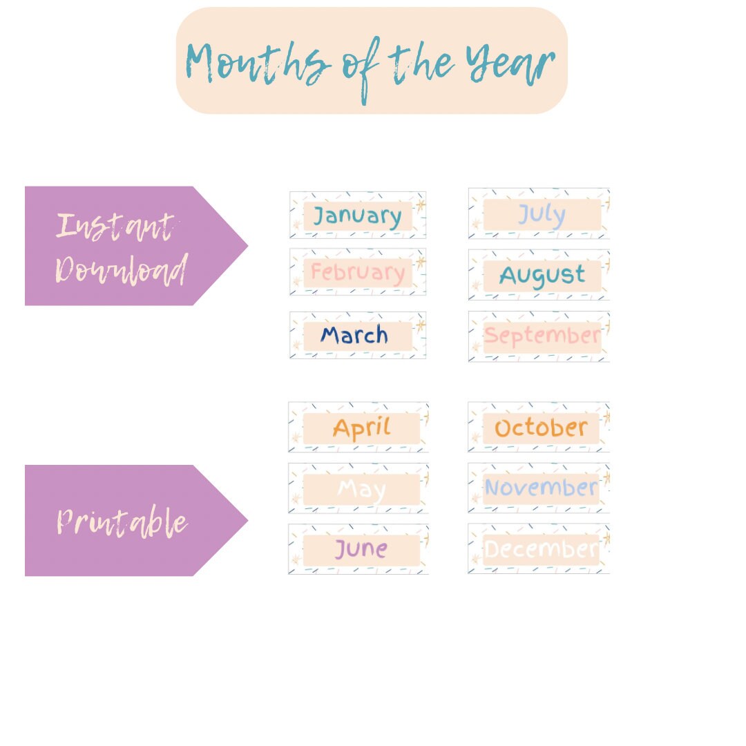Months of the Year Signs, Classroom Design, Schoolroom Decor, Back to ...