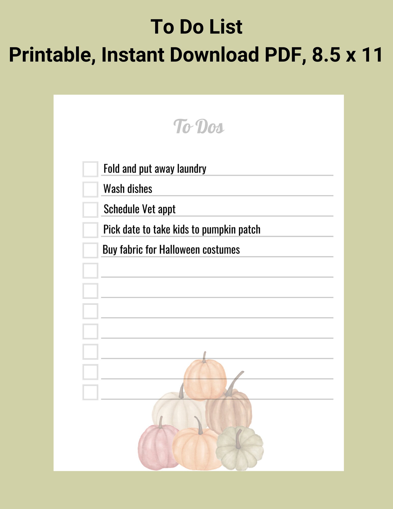 Fall to Do List Printable, Checklist Paper, Note Page Printable, to Do ...