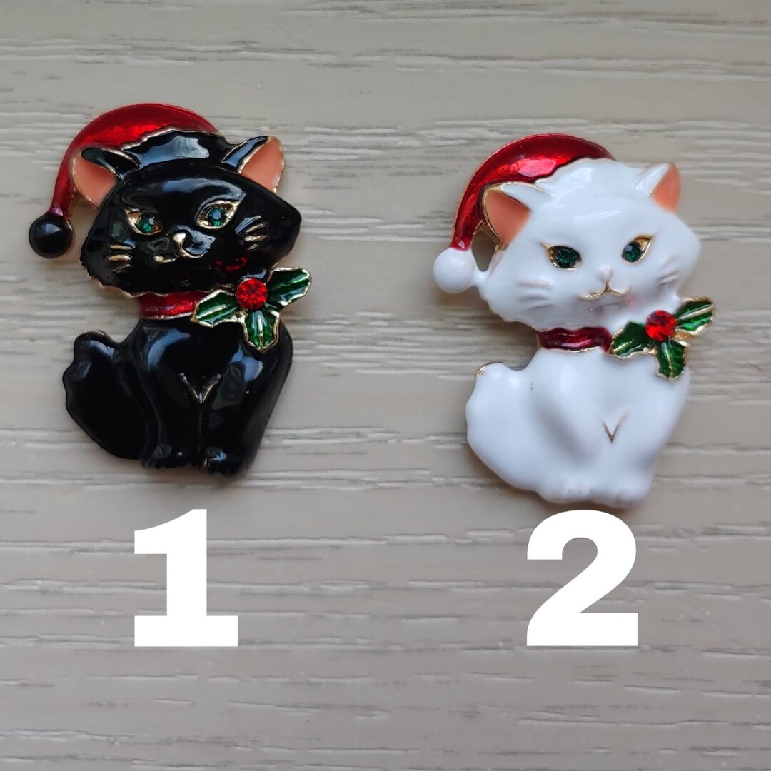 Black and White Metal Kitties Cover Minder or Fridge Magnet - Etsy