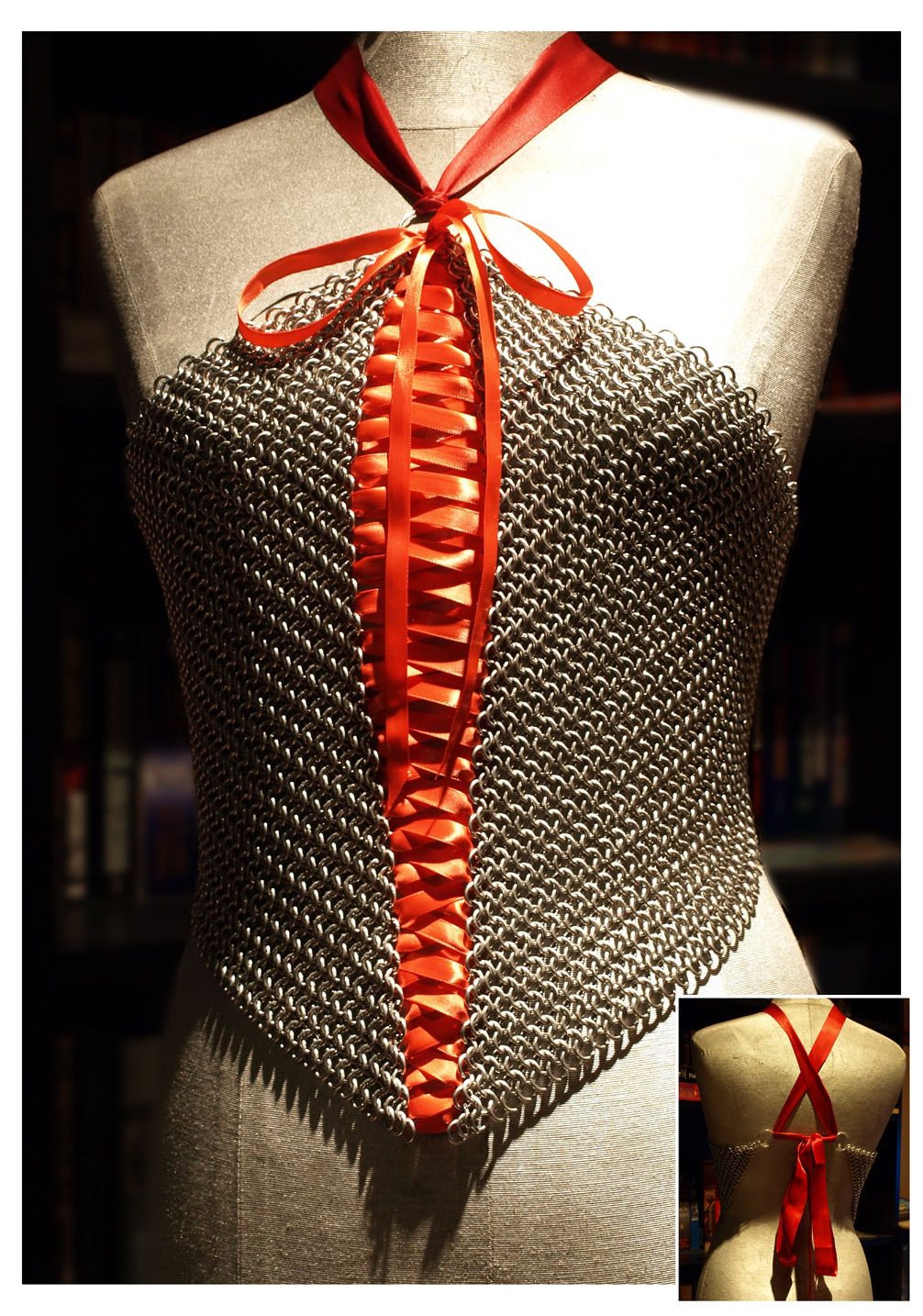 Aluminium Ribbon Chainmail Corset Armor Top Halter - Etsy UK