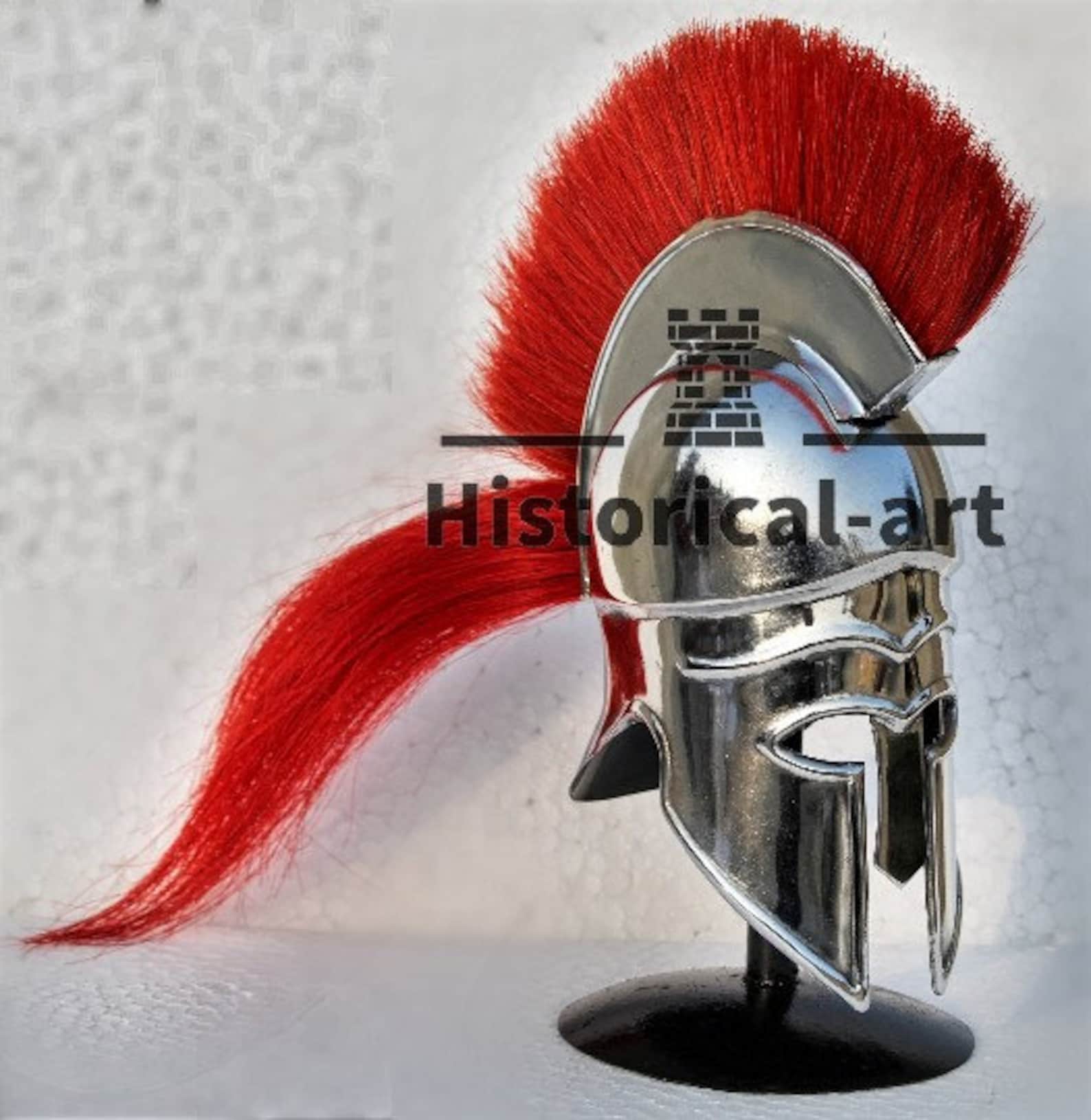 Medieval Mini Greek Corinthian Armour Helmet RED Plume Spartan - Etsy