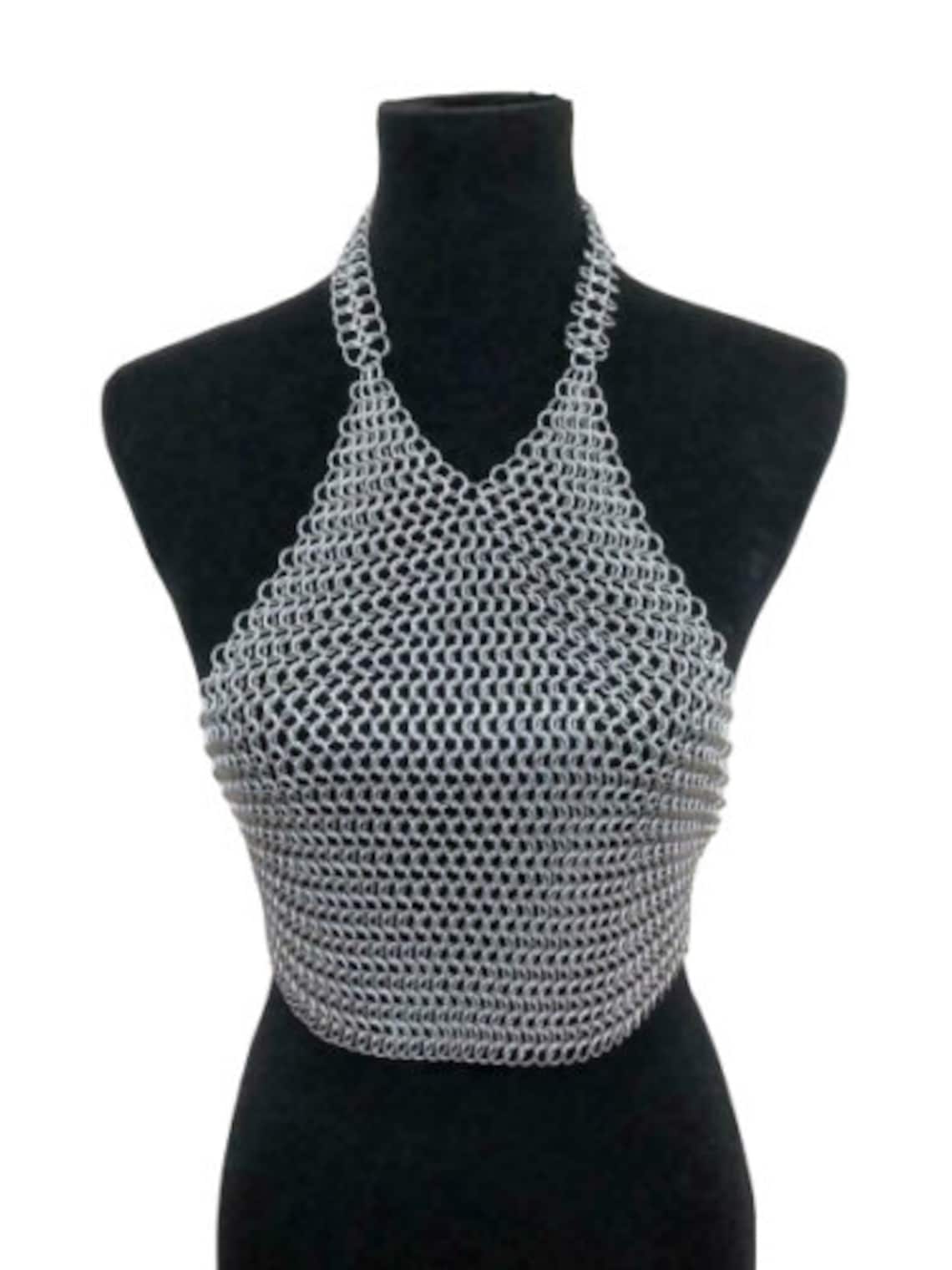 Women's Chainmail Metal Top Halter Crop Top Bra | Etsy