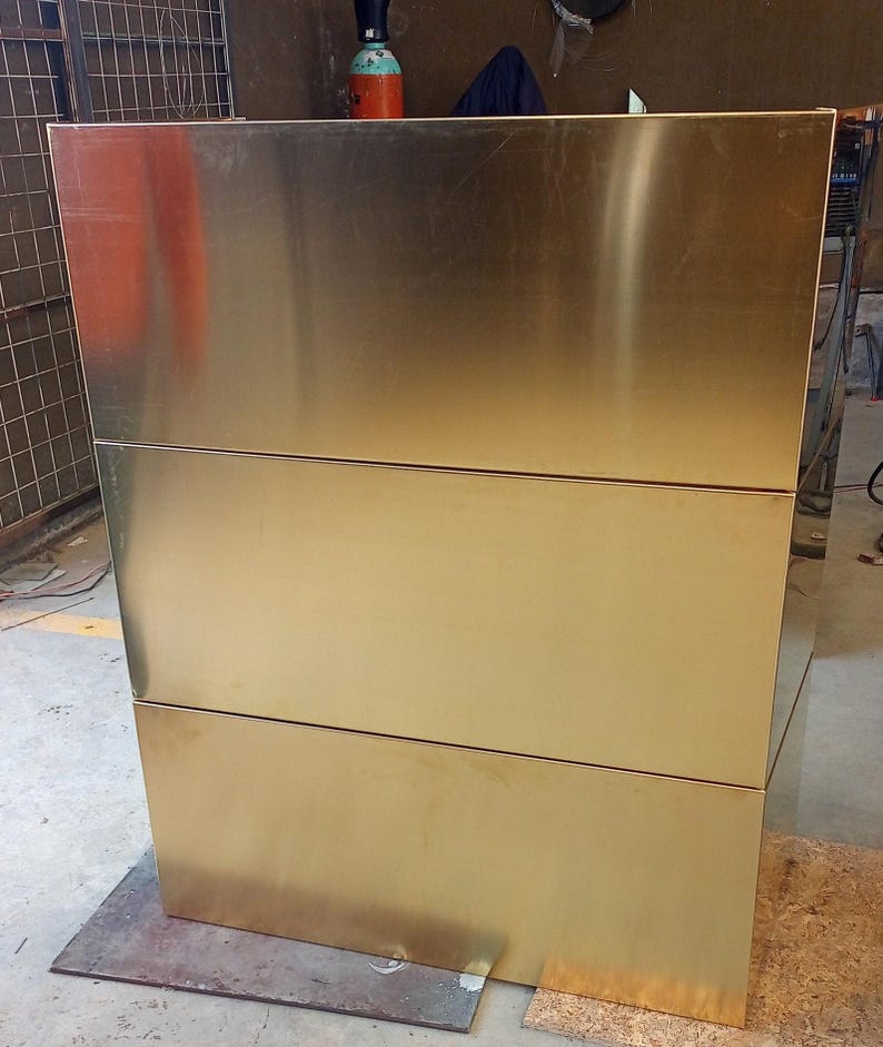 Modern Brass Range Hood: Custom Kitchen Wall Mount - Etsy
