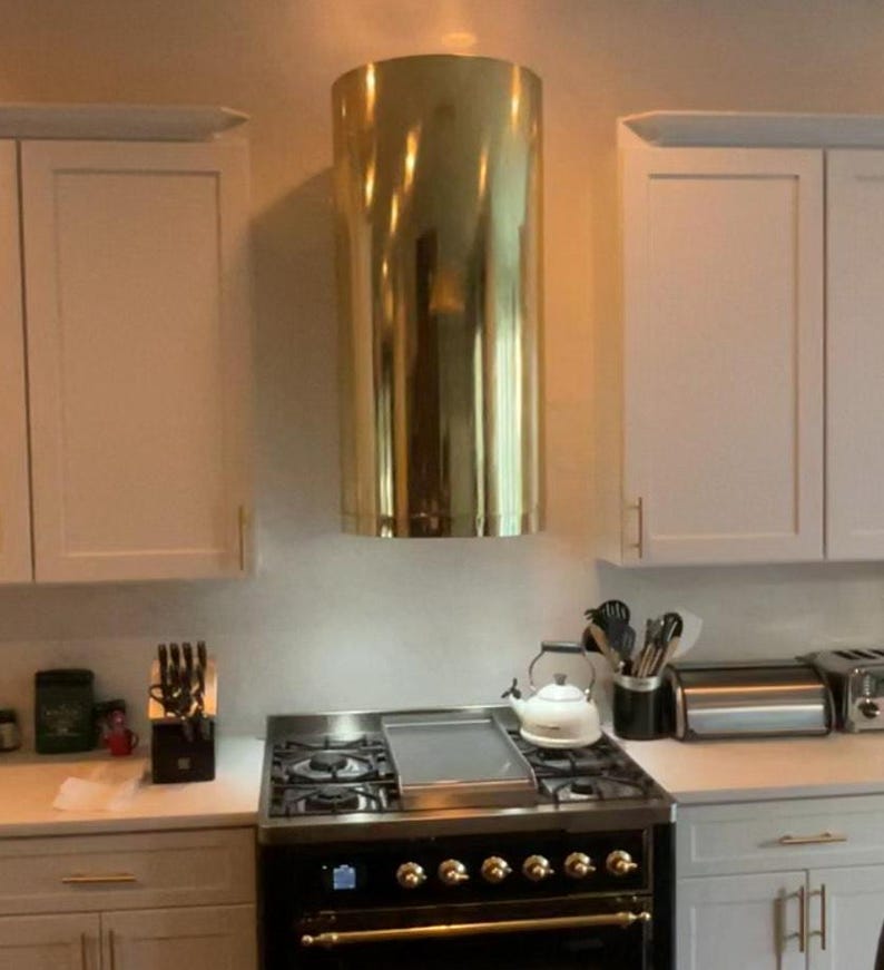 Cylinder Brass Range Hood: Modern Kitchen Tube Vent - Etsy